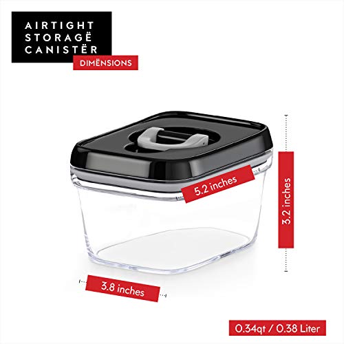 DWËLLZA KITCHEN Airtight Food Storage Containers with Lids – 6 Pieces All Same Size - Pantry Container for Spices, Candy, Nuts, Coffee and Tea, Clear Plastic BPA-Free, Keeps Food Fresh & Dry