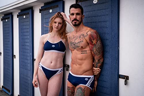 Arena Women's Standard Performance Icons Solid Cross Back Bikini, Royal/Nespola