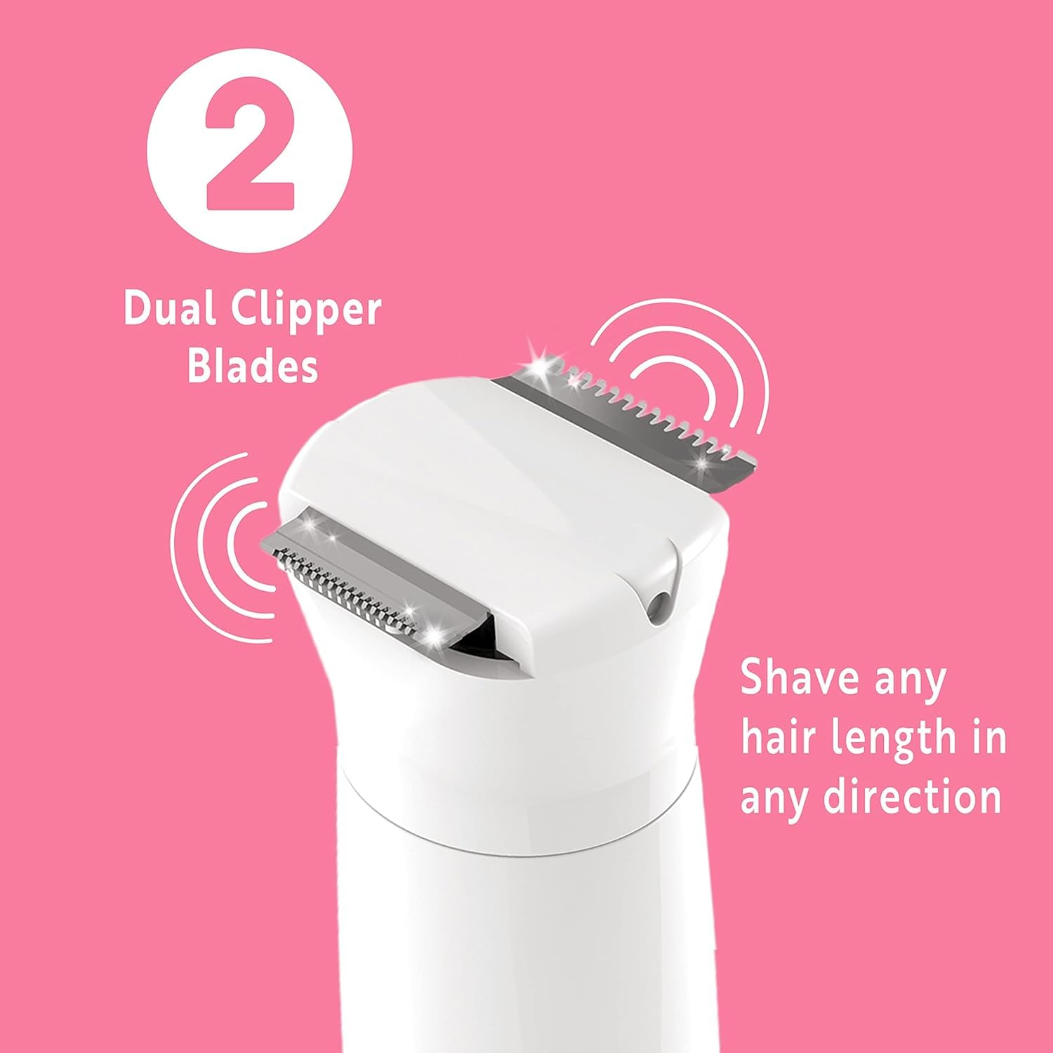 Clio PALMPERFECT Electric Bikini Trimmer - Travel-Friendly Hair Shaver for Smooth, Dual Blade for Close Shave, Use Wet or Dry - Battery-Powered + Trimming Guide Included