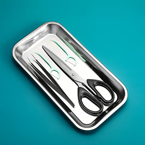 8 Pack Stainless Steel Trays Small Metal Tray Lab Tray Metal Dental Procedure Trays for Dentist Laboratory Station Bathroom Organizer