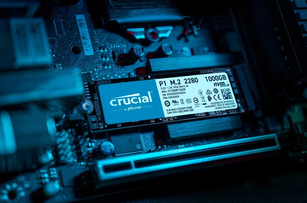 Crucial P1 1TB 3D NAND NVMe PCIe Internal SSD, up to 2000MB/s - CT1000P1SSD8