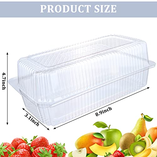 50 Pcs Plastic Loaf Container Transparent Cake Slice Containers Plastic Containers with Lids 9.06 x 4.92 x 3.15β Clear Hinged Lid Cheesecake Container Disposable to Go Box for Restaurants Delivery Takeout
