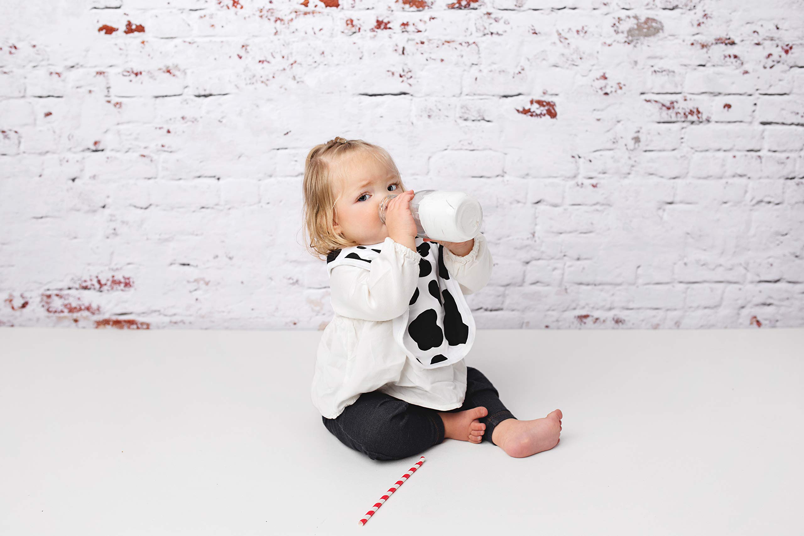 KUDL Baby Bib Large Toddler Burpy Absorbent Feeding Reflux Drool Teething Snap Button (Farm)