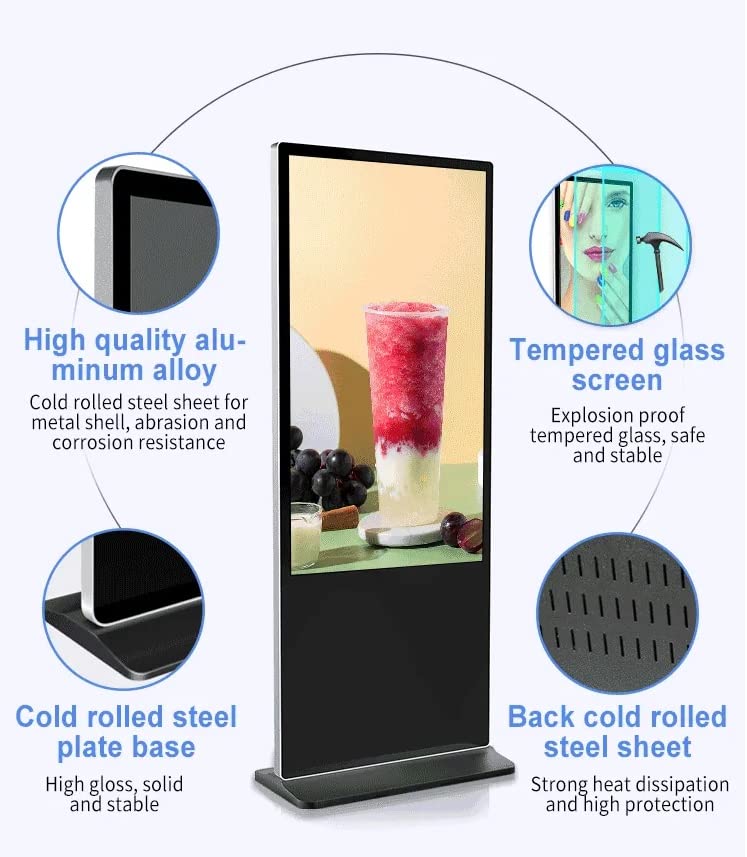 43" Floor Standing Digital Signage Kiosk System, Non-Touchscreen, Ultra-Thin
