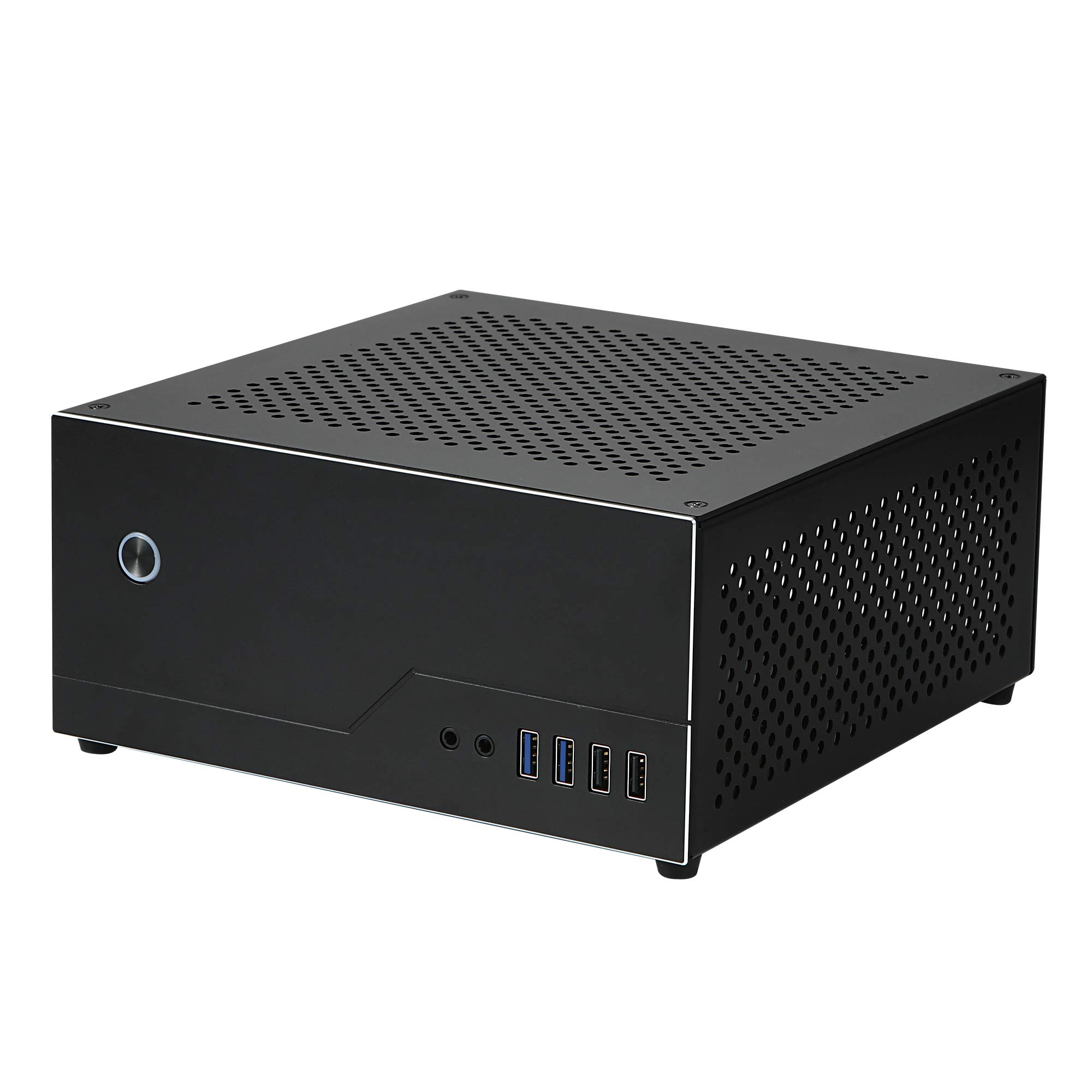 Goodisory SR01 Aluminium Mini-ITX HTPC Soft Router Computer Case Support 6 COM Port (Black)