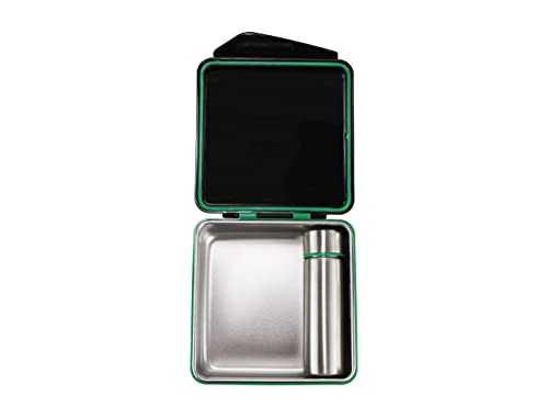 Small Decorative Storage Box – Small Stainless Steel Personal Storage Box for Accessories, Black, included Stainless Steel Tube – Easy Close Lid, Lightweight, Durable Personal Container