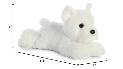 Aurora® Adorable Mini Flopsie™ Windsor Westie™ Stuffed Animal - Playful Ease - Timeless Companions - White 8 Inches