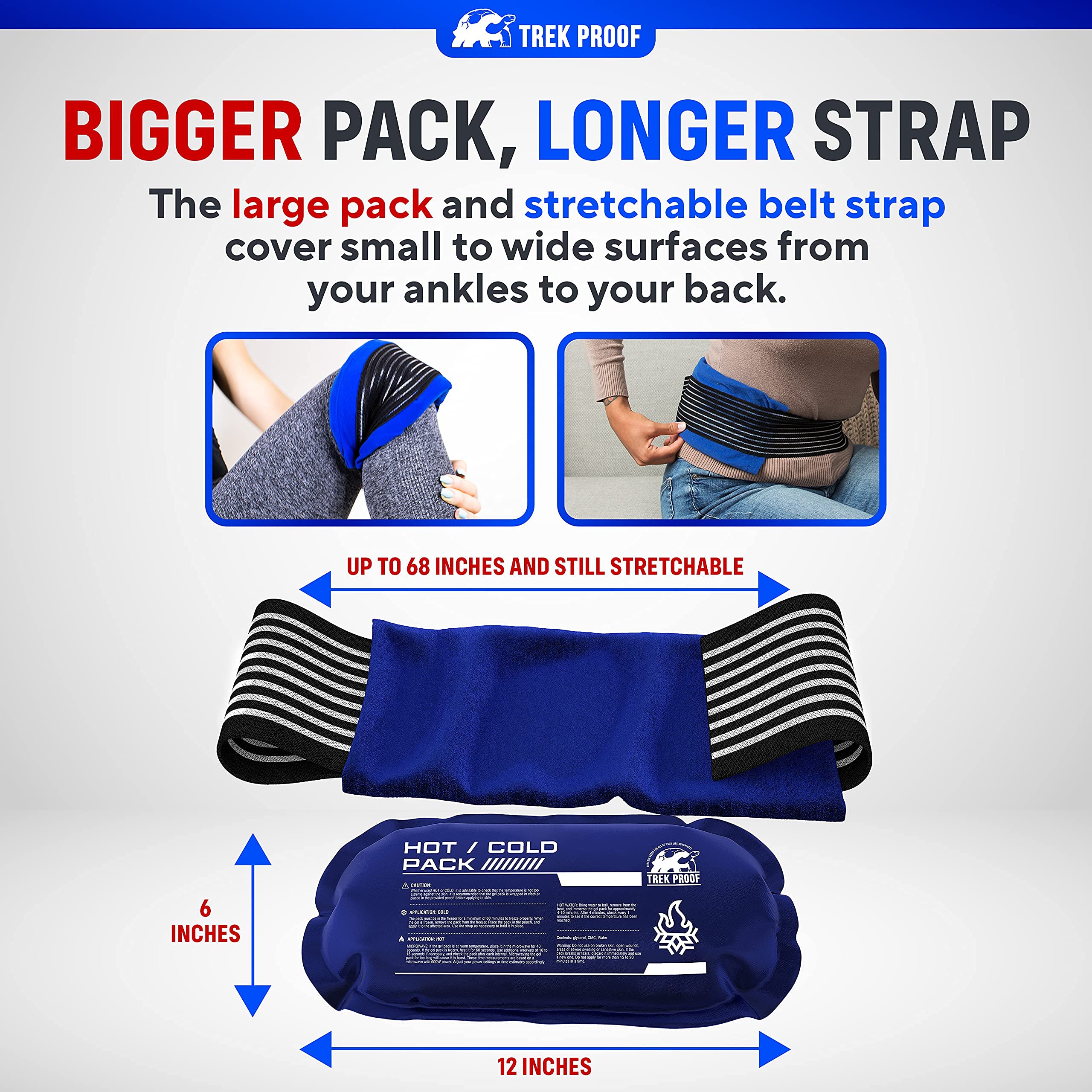 Ice Pack (3-Piece Set) β Reusable Hot and Cold Therapy Gel Wrap Support Injury Recovery, Alleviate Joint and Muscle Pain β Rotator Cuff, Knees, Back & More (3 Piece Set - Large)