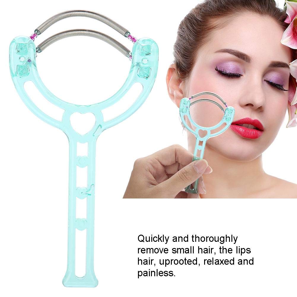 Hair Epilator Tool, Face Hair Remover, Portable Spring Design for the Lips Hair for Quickly and Thoroughly Remove Small Hair Cheeks Upper Lip(green)