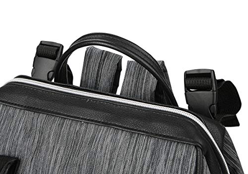 Bananafish Diaper Bag - Multi-Function Design Nappy Bag for Baby Care or Travel - Carry or Wear as Backpack - Large Capacity in Trendy, Stylish Design, Dark Grey