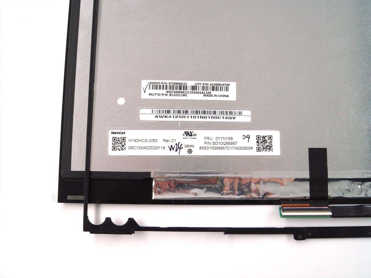 Genuine&New Replacement Parts for Lenovo ThinkPad X1 Yoga 4th Gen 14.0" FHD (1920x1080) Touch LCD Screen IR with Front Bezel 01YN158