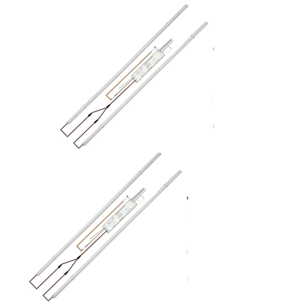 2-Pack LED Magnetic Strip Retrofit Kit with Pre-Wired 10W Emergency Battery for Linear Ceiling Fixtures - 4 Feet, 2 Strips, 40W, CCT , Dimmable Wattage, DLC and ETL Listed, Commercial and Residential