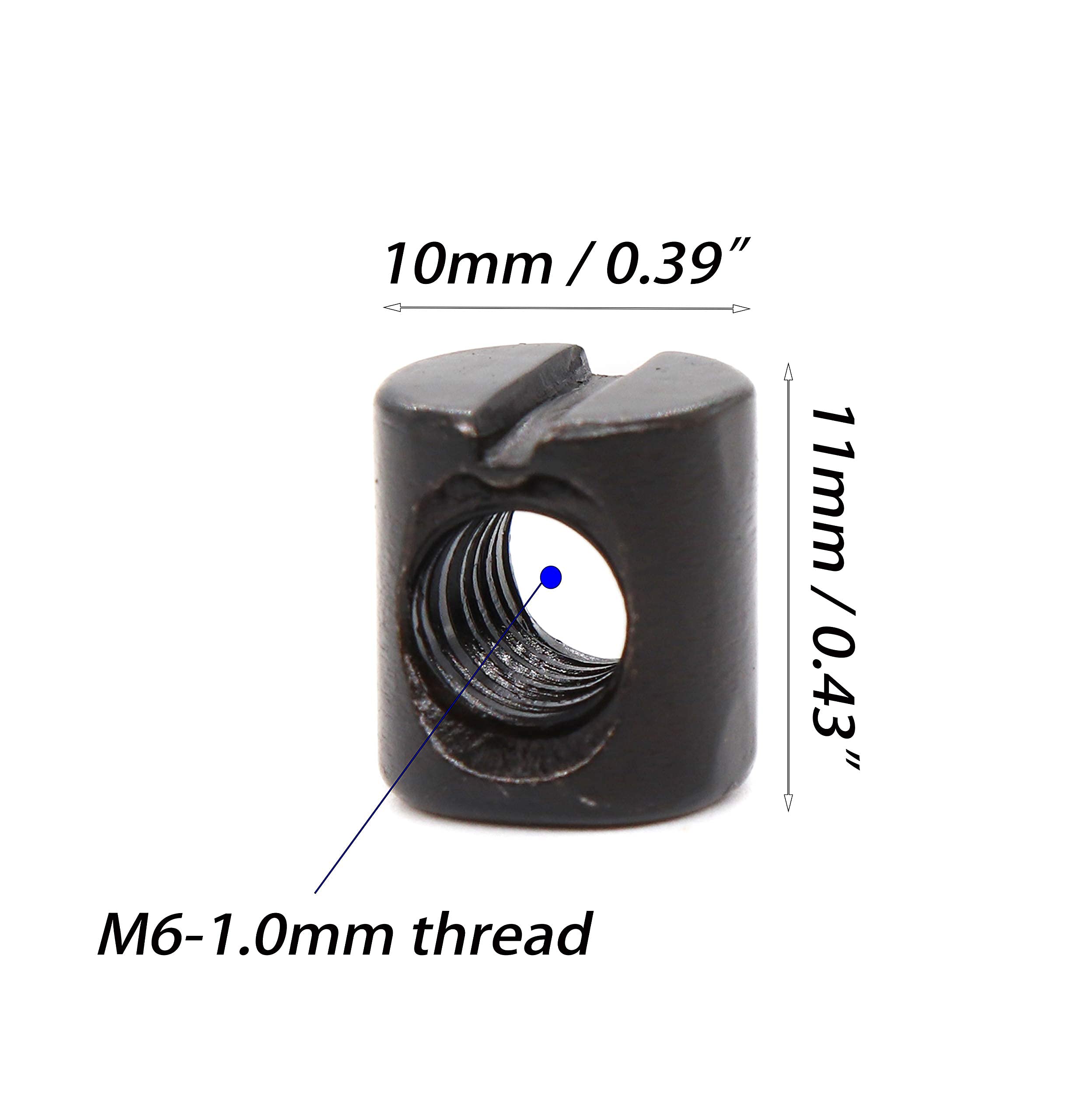 cSeao 10-Pack M6 70mm Black Socket Cap Screws Barrel Nuts Set for Furniture Crib Chairs Baby Bed