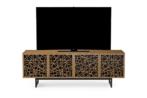 BDI Furniture Elements Quad Cabinet Ricochet Doors, Media Base, Walnut Finish