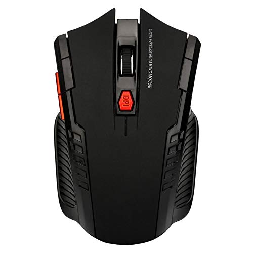 2.4GHz Wireless Optical Mouse Game Mice with USB Receiver Mause for PC Office Laptops (Black)