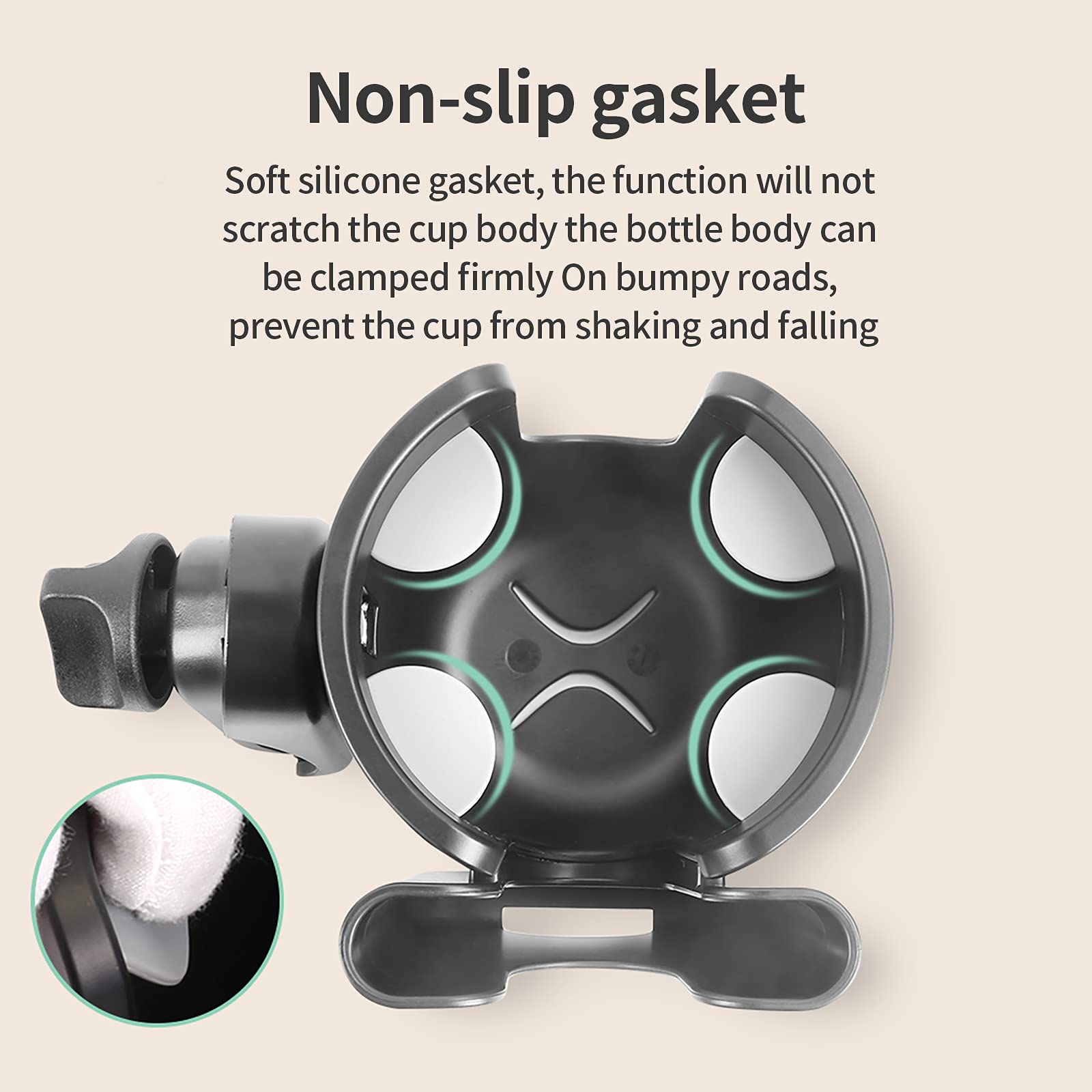 YEEJA 2in1 Stroller Accessories Bottle Holder with Phone Holder.Multiple uses Such as Phone Holder for Bike,Bike Cup Holder,Wheelchair Accessories.