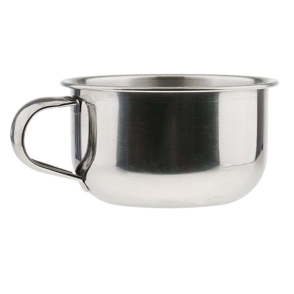 Baosity 5 Pc Durable Stainless Steel Mens Barber Shaving Mug Bowl Soap Cup for Brush