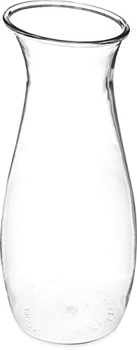 Carlisle FoodService Products 7090207 Cascata Carafe Juice Jar Beverage Decanter Only, Plastic, 1 L, Clear