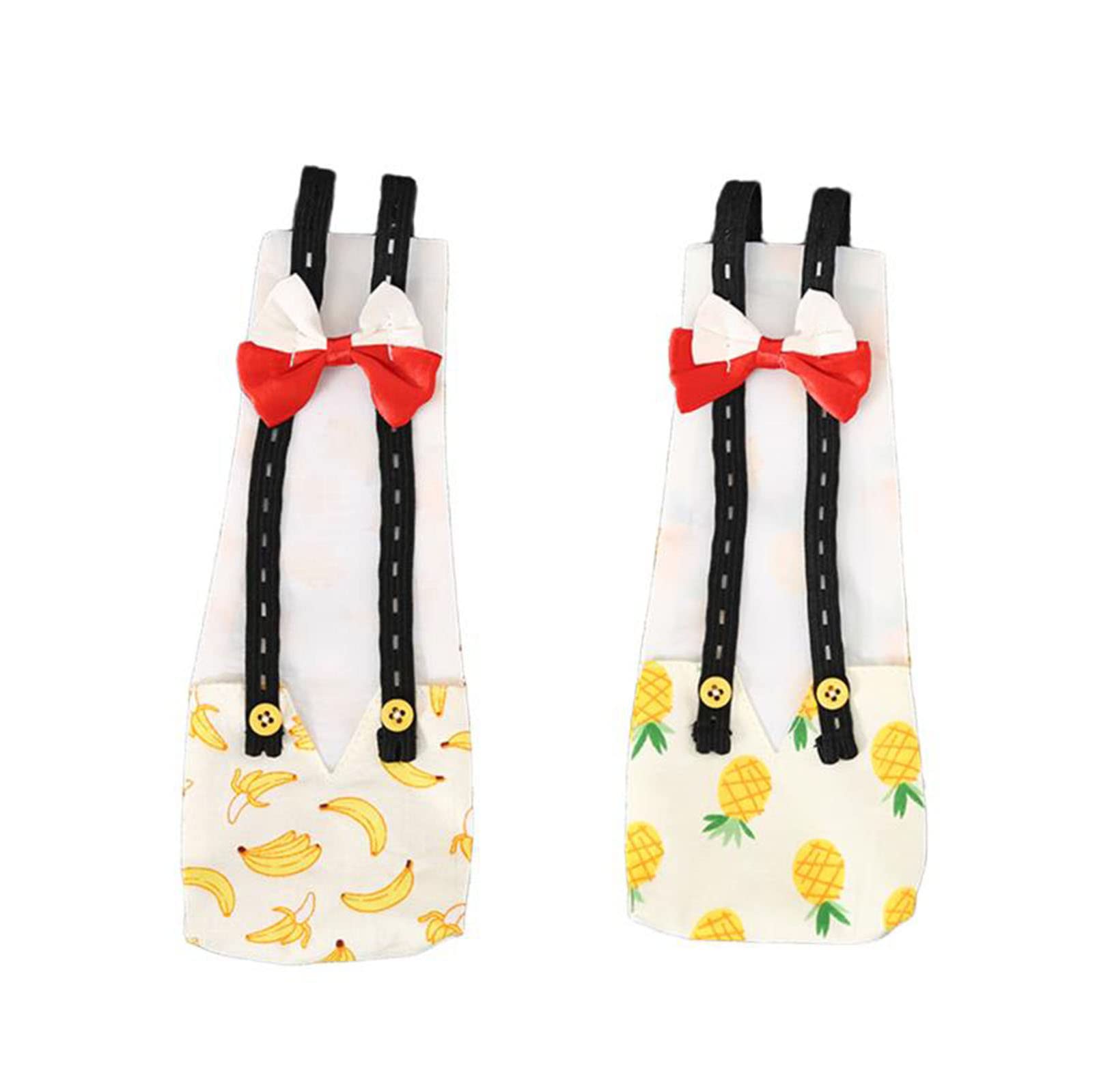 ABCD Chicken Diapers, Duck Diapers, Adjustable Chicken Diapers, Washable and Reusable, Chicken Costumes with Bows (Banana+Pineapple, L)