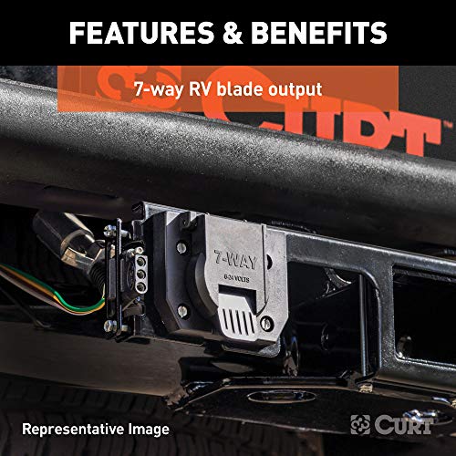 CURT 56393 Vehicle-Side Custom RV Blade 7-Pin Trailer Wiring Harness, Fits Select Chevrolet Traverse, Buick Enclave , Black