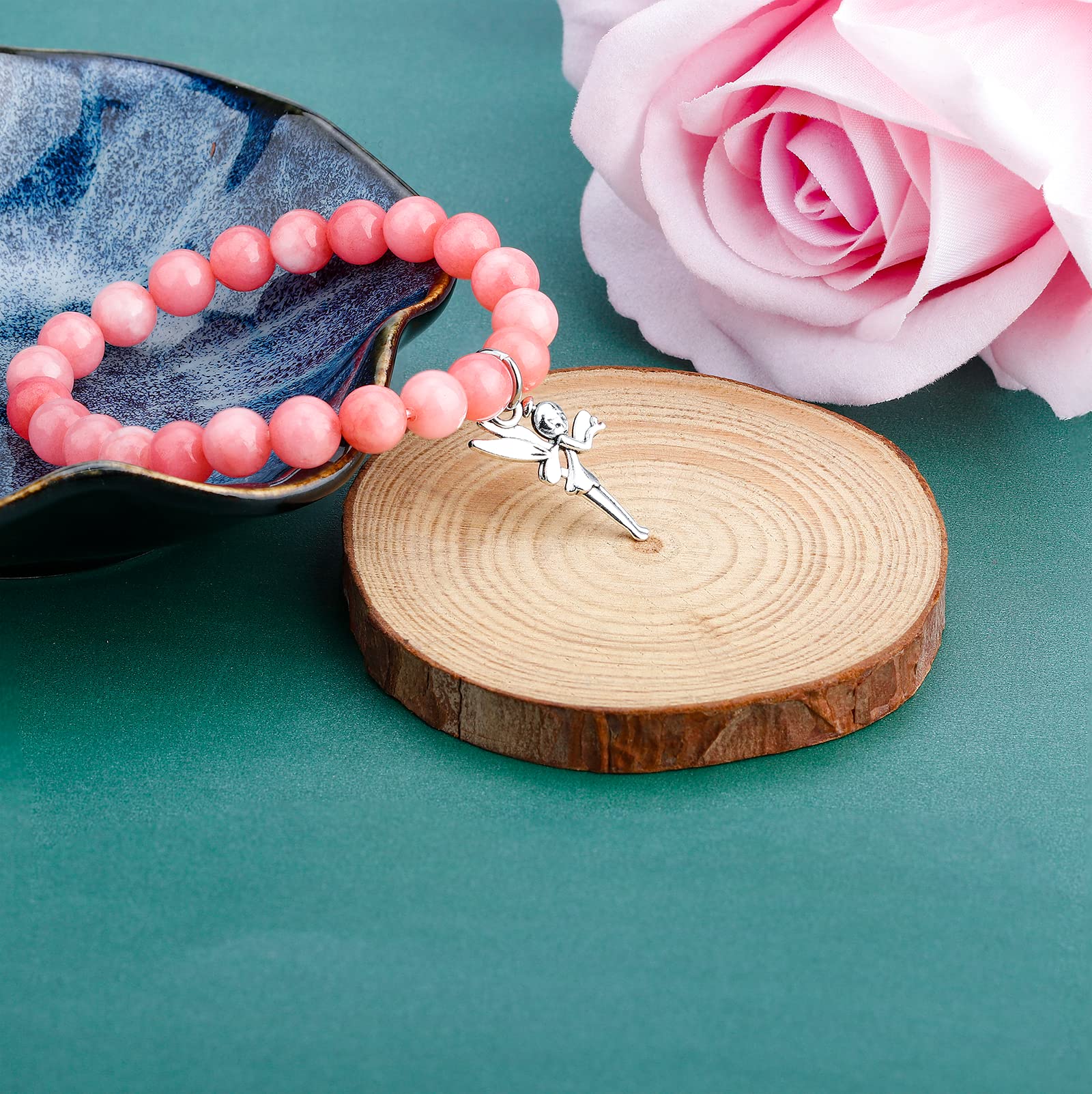 ARHTF Tooth Fairy Bracelet Tooth Fairy Letter First lost Tooth Gift from Tooth Fairy Gift (Rose pink toothfairy)