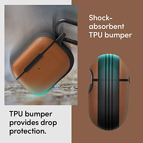 CYRILL Leather Brick Designed for Apple Airpods Pro Case (2019) - Saddle Brown