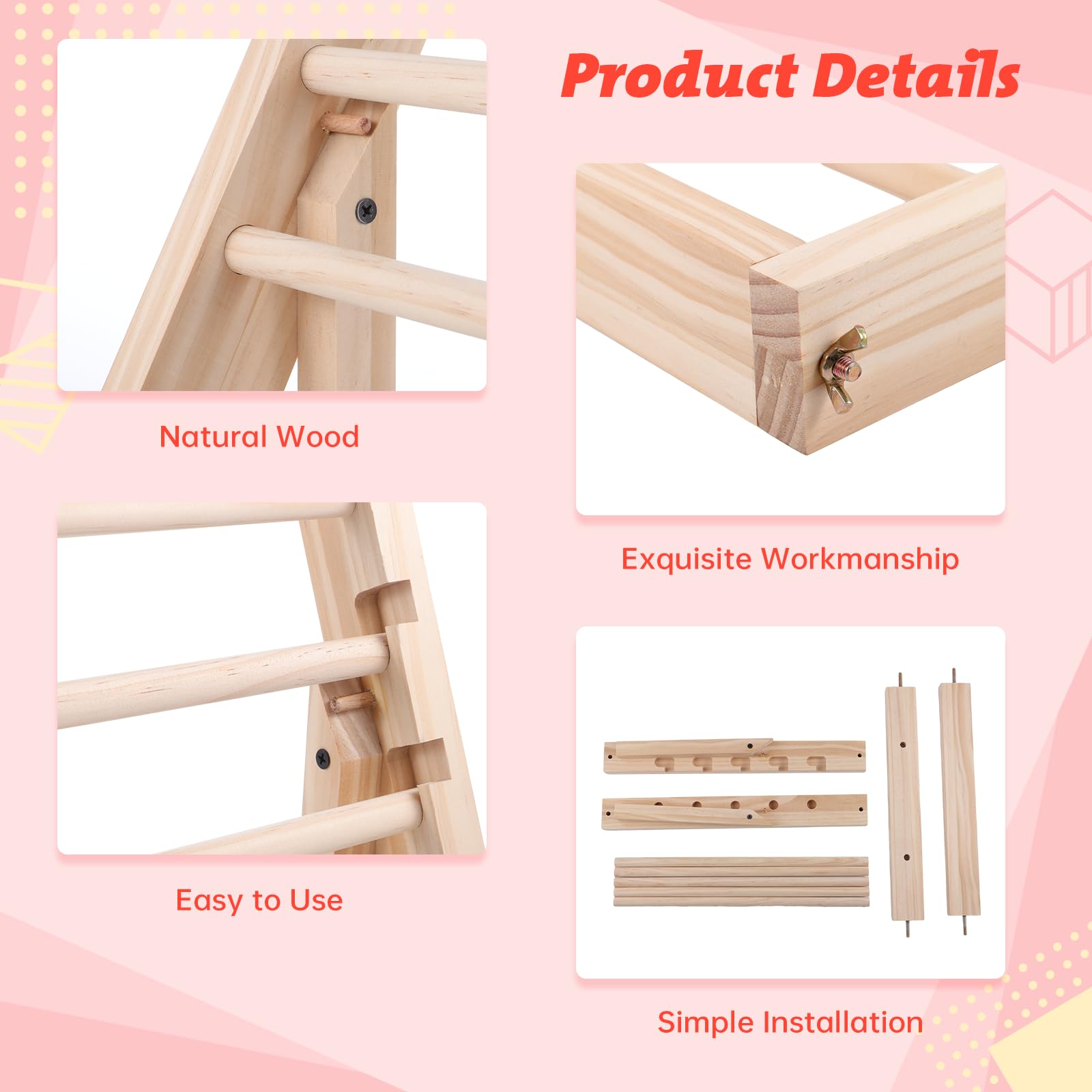 2PCS Ribbon Storage Racks, Wooden Ribbon Holders, Ribbon Storage Stands, Ribbon Rack Organizers for Gift Wrapping Paper, Cellophane, Vinyl Rolls, Arts and Crafts Items