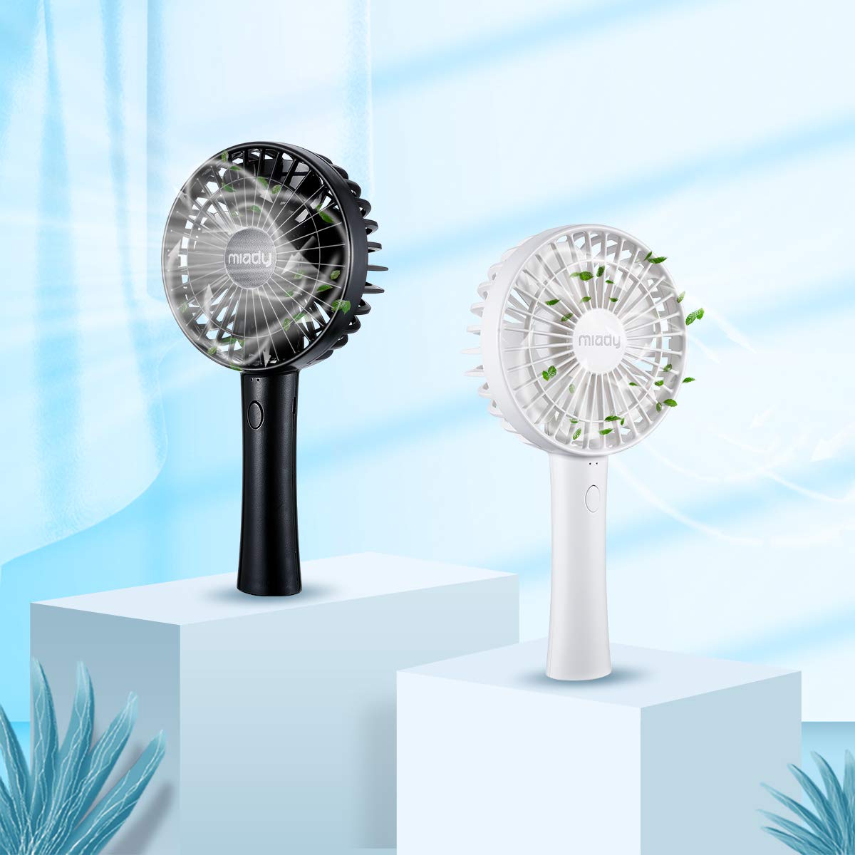 2-Pack Portable Handheld Fan 3 Speed Mini USB Desk Table Fan Personal Electric Small Fan for Travel Office Room Household Outdoor
