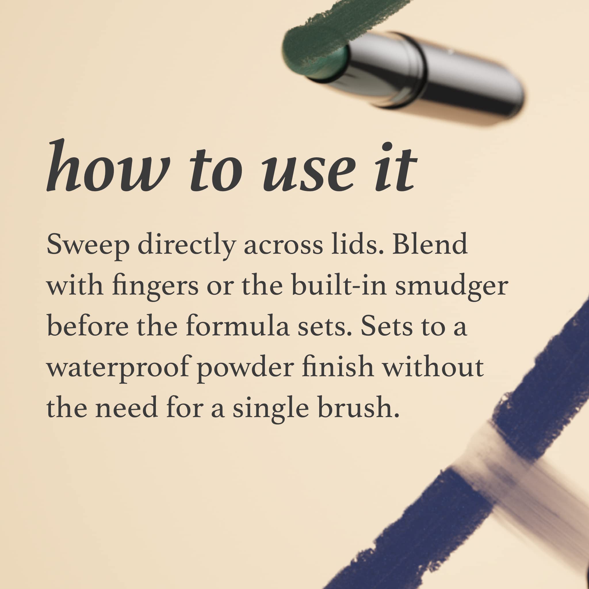Julep Eyeshadow 101 Crème-to-Powder Waterproof Eyeshadow Stick – Smoky Tawny Matte – Long-Lasting, Crease-Proof, Muted Brown Matte Eyeshadow with Built-in Smudger