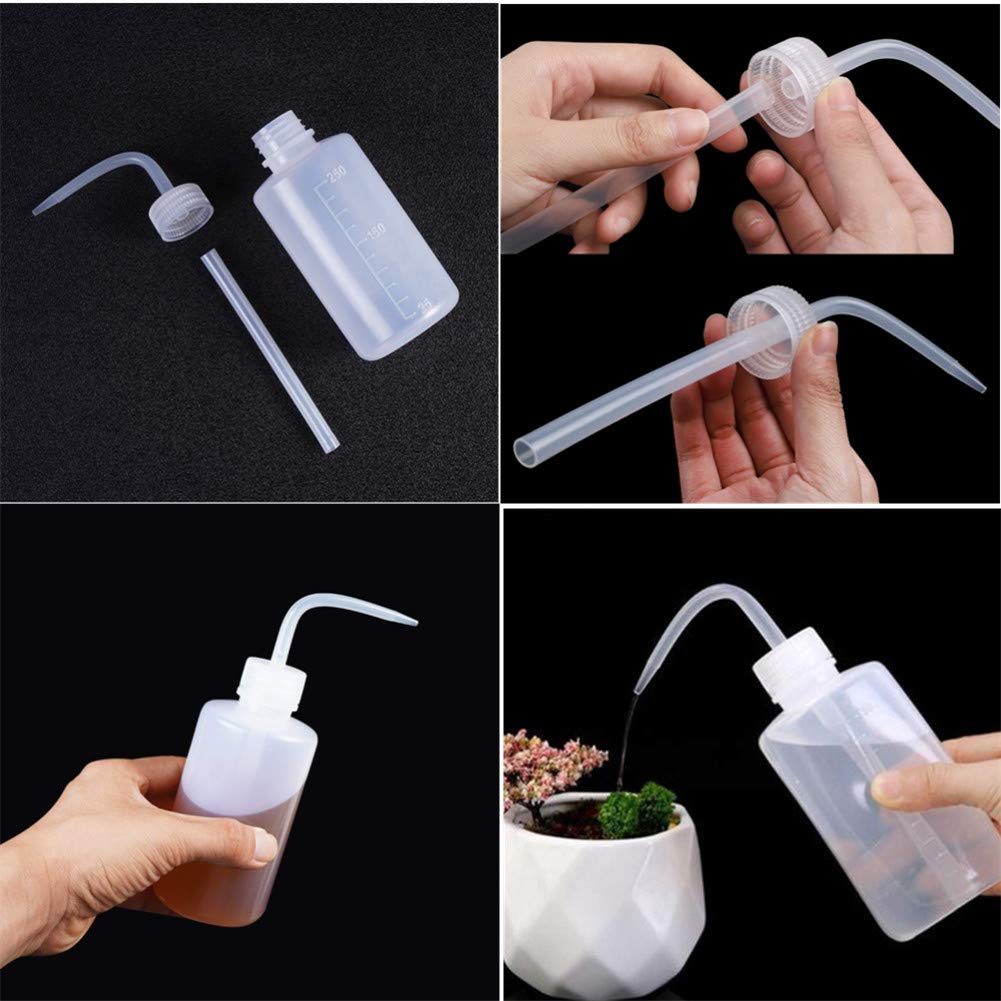 DADIWEY Safety Wash Bottle, LDPE Plastic Squeeze Bottle for Medical Label, Lab, Chemical, 250ml 8oz (3 Pack)