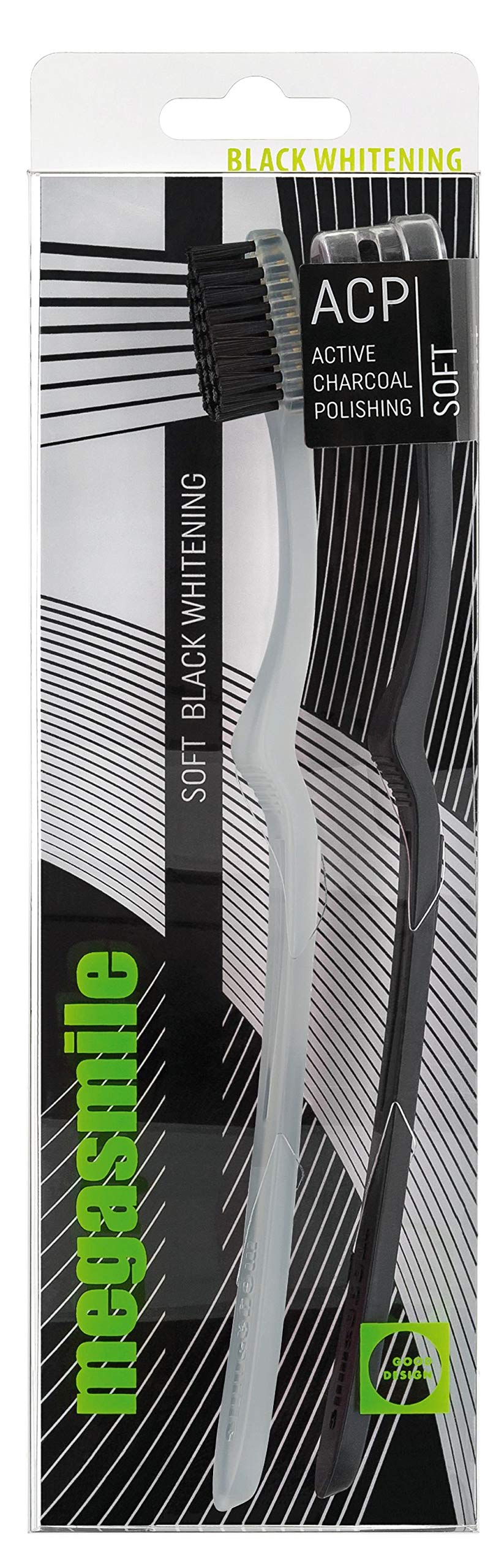 Black Megasmile Whitening Toothbrushes (Duo Pack)