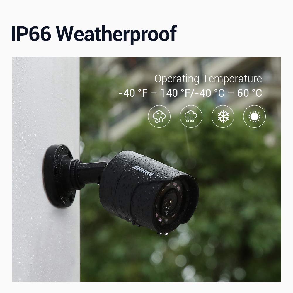 ANNKE 8CH Wired Security Camera System with 1TB Hard Drive, H.265+ Surveillance DVR and 8 x 1080p HD IP66 CCTV Camera, 100 ft Night Vision with Smart IR, Easy Remote Access, Motion Detection