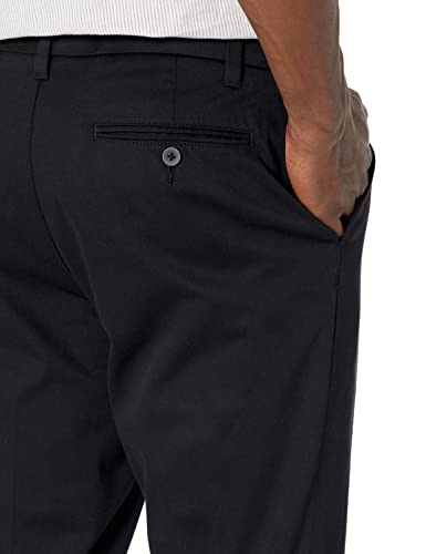 Amazon Essentials Men's Slim-Fit Wrinkle-Resistant Flat-Front Stretch Chino Pant, Black, 28W x 30L
