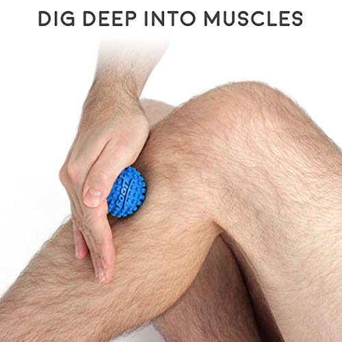 Body Back Foot Star Massager Ball and Plantar Fasciitis Roller - Soothe Foot Stress, Discomfort, Aches, & Tightness (2-Inch, Blue)
