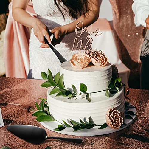 Black Cake Cutting Set with Luxury Gift Box,Stainless Steel Black Cake Pie Pastry Servers, Black Cake Serving Set, Elegant Cake Knife and Server Set Perfect For Wedding, Birthday, Parties and Events.