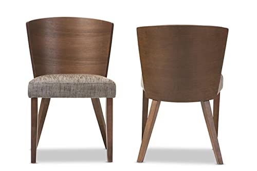 Baxton Studio Sparrow Wood Modern Dining Chair, Brown, Set of 2, 20.62L x 22W x 31.25H