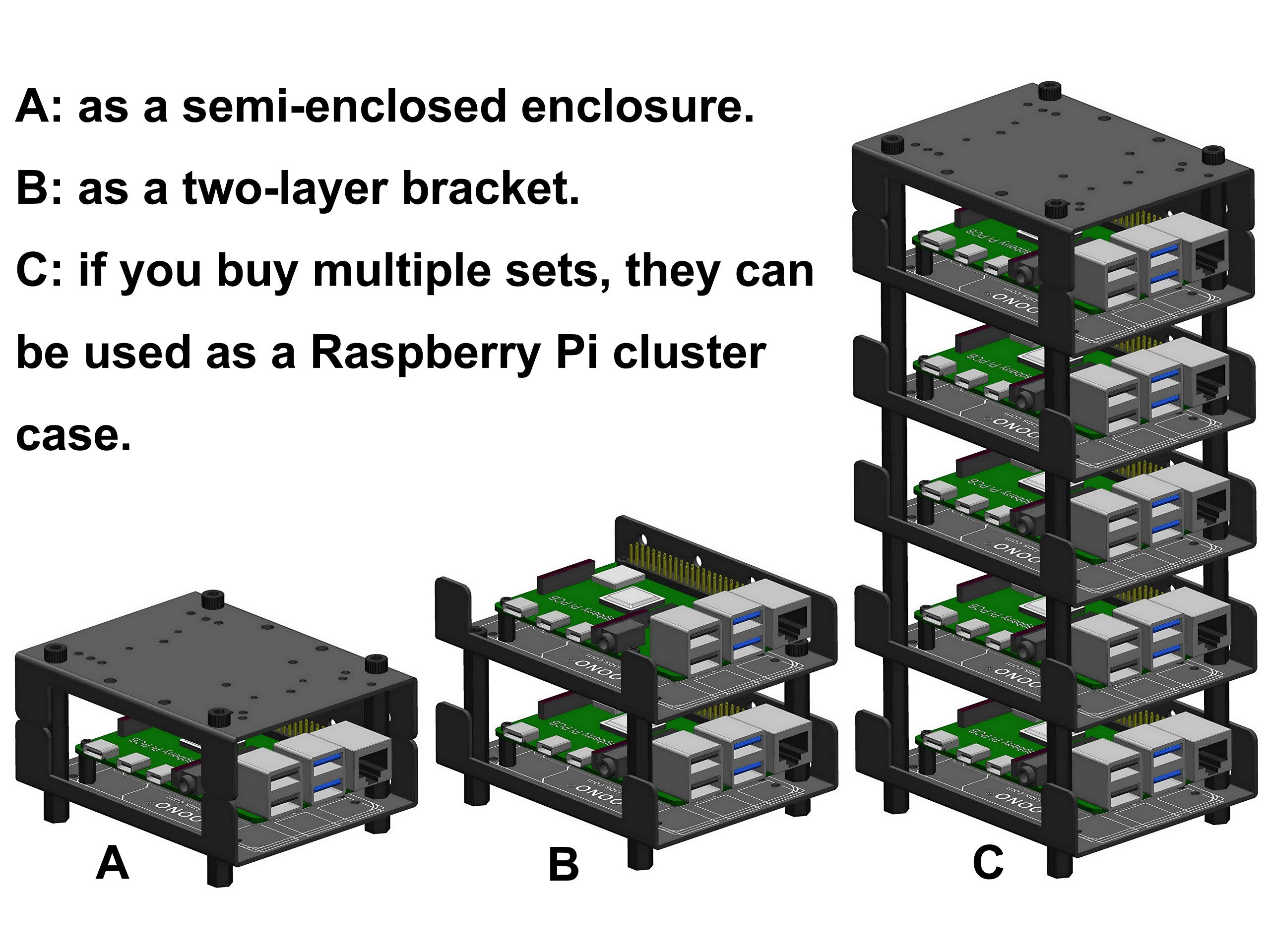 Semi-Enclosed Enclosure Kit for Raspberry Pi BeagleBone Arduino UNO Mega