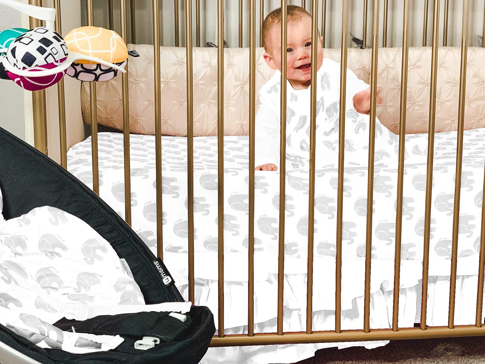 Grey Bicycles Sheets Sets for Baby Boys and Girls (Crib Sheets)