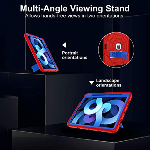 Grifobes for iPad Air 5th/4th Generation Case 2022/2020 10.9", for iPad Pro 11 inch 2022/2021/2020/2018 Heavy Duty Shockproof Rugged Cover with Pencil Holder Stand iPad Air 5 4 Gen for Kids Boy
