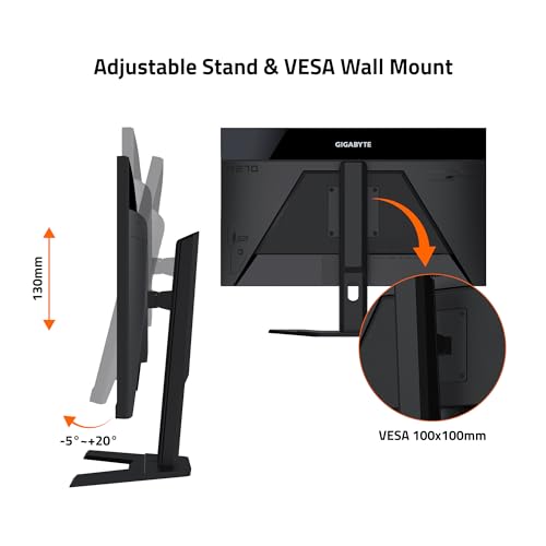 GIGABYTE M27Q 27" 165Hz 1440P -KVM Gaming Monitor, 2560 x 1440 SS IPS Display, 0.5ms (MPRT) Response Time, 92% DCI-P3, HDR Ready, FreeSync Premium, 1x Display Port 1.2, 2x HDMI 2.0, 2x USB 3.0