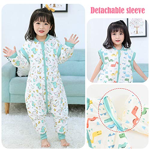 Happy Cherry Baby Sleep Sack with Feet Winter Thicken Toddler Sleeping Bag Infant Newborn Cotton Swaddle Wearable Blanket with Detachable Sleeves