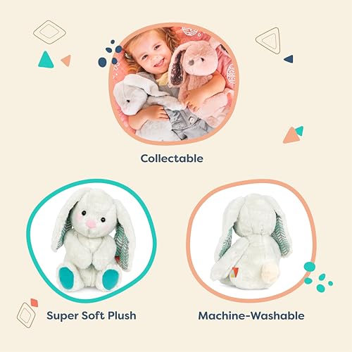 B. toys- B. softies- 12" Plush Bunny– Soft & Cuddly Plush Bunny – Huggable Stuffed Animal Rabbit Toy – Washable- Happy Hues- Peppy Mint Bunny- 0 Months +