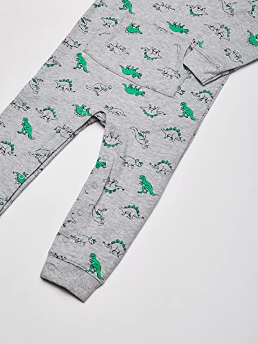 Carter's Baby Boys' 2-Pack One-Piece Romper, Grey Dino/Navy Stripe, 18 Months