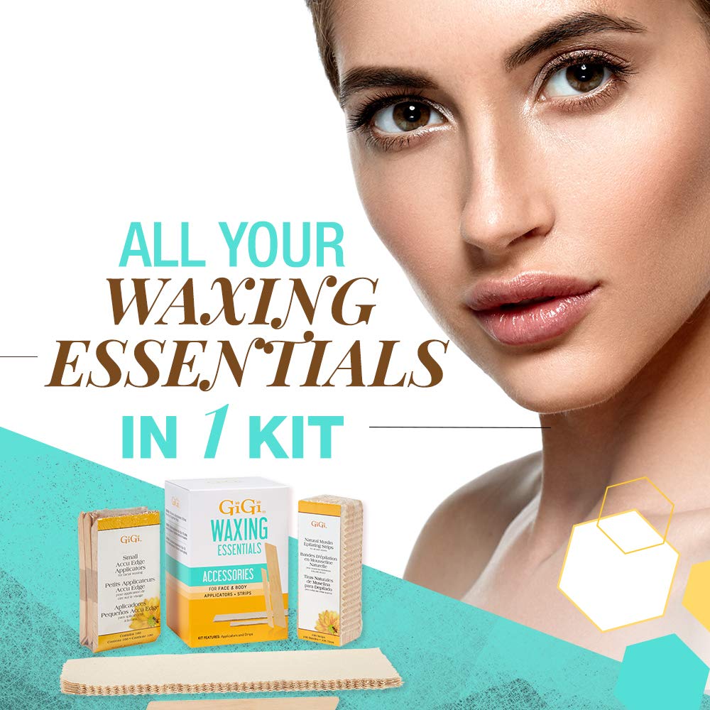 GIGI Wax Essentials, Applicators & Muslin Strips for Face & Body