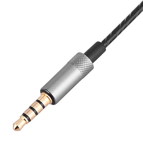 DIY Upgrade 3.5mm Headphone Cable with Mic, Stereo Audio Cable with Volume Control Audio Cable Compatible with MMCX Connector SE215 SE425 SE535 (Black)