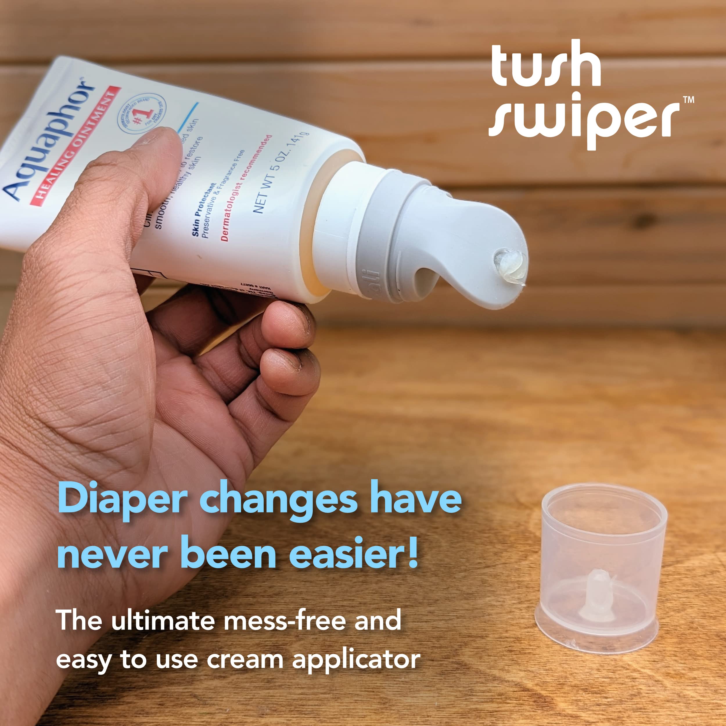 Eli & Ali Tush Swiper - Diaper Rash Cream & Butt Paste Applicator - Universal Fit for Most Diaper Creams | Mess-Free & Hygienic Alternative to Cream Spatula - Carry Less Baby Gear - Blue, 2 Pack