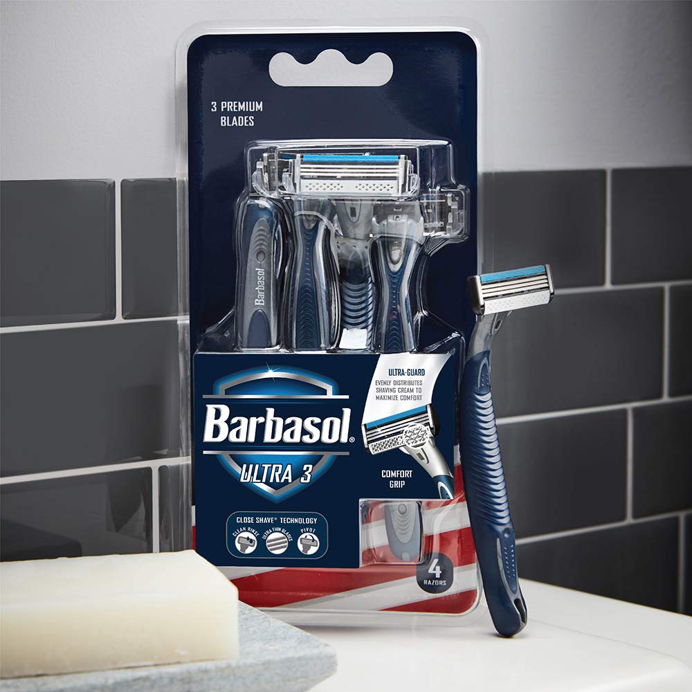 Barbasol Ultra 3 Premium Disposable Razor, 4 Count