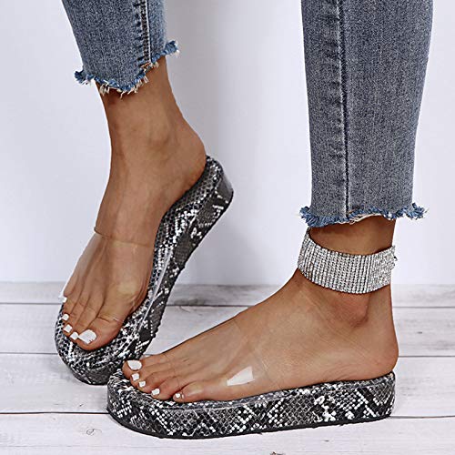 justHIGH Clear Strappy Platform Sandals Open Toe Ankle Strap Platforms Wedges Outdoor Slippers Shoes