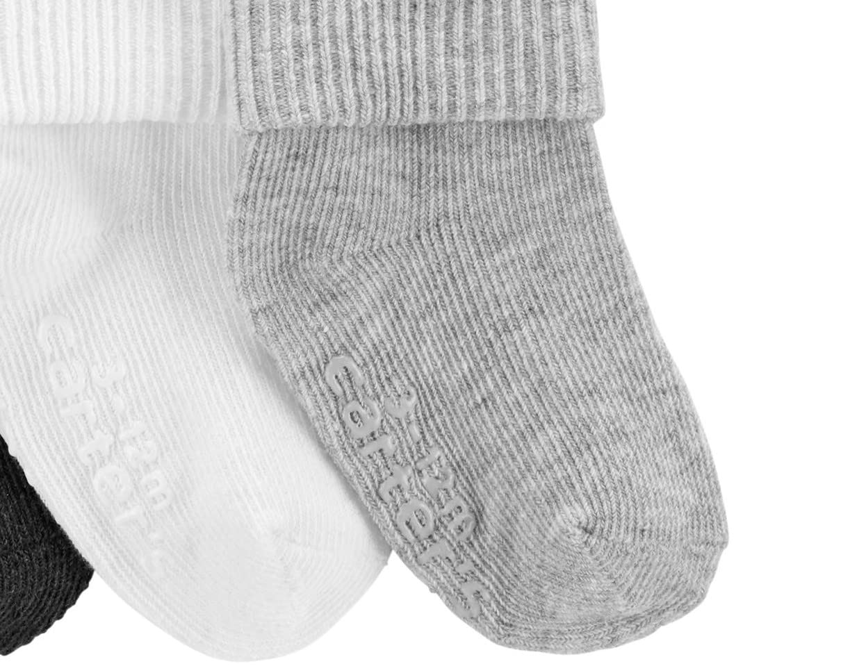 Carter's Baby-Boys Socks, Solid, 3-12 Months (Pack of 6)