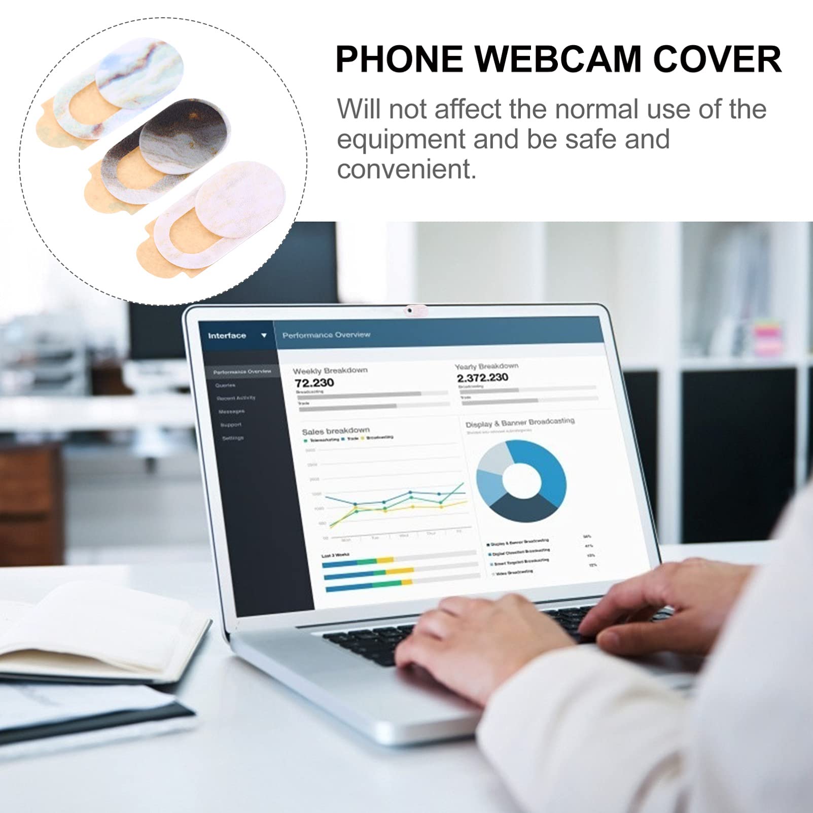 SOLUSTRE 3 Pcs Camera Privacy Cover Phone Webcam Cover Webcam Sticker Tablet Camera Cover Computer Stickers for Laptop Webcam Sliding Cover Slider abs Protective case Personality